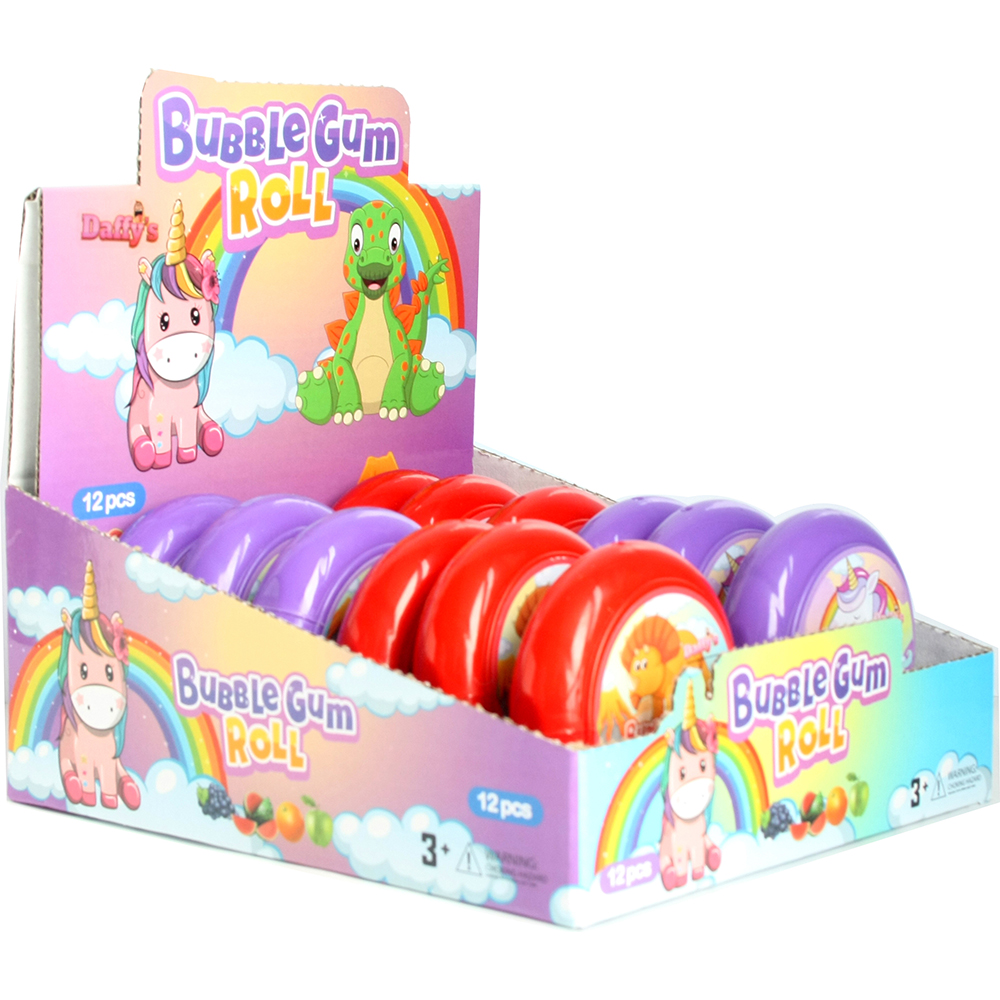 Wholesalers of Oriental TOY CANDIES IN DISPLAY CASE-BUBBLE GUM ROLL - 12PC