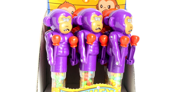 Wholesalers of Oriental TOY CANDIES IN DISPLAY CASE-BOXING MONKEY - 12PC